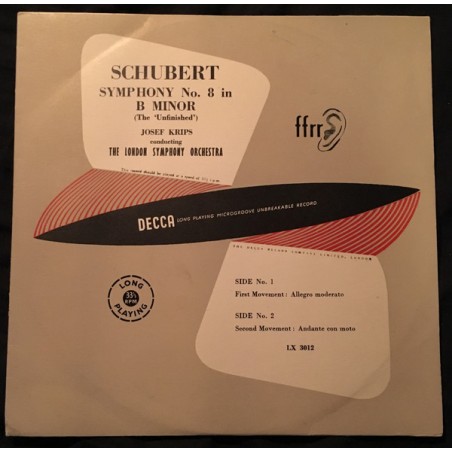 Schubert -Symphony Number Eight In B Minor- Unfinished Symphony - Josef ...