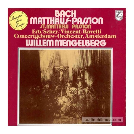 Bach- Matthäus-Passion- Karl Erb - Willem Ravelli - Concertgebouworkest - Willem Mengelberg ...