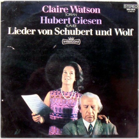 Schubert-Wolf -Claire Watson / Hubert Giesen ‎– Lieder| Intercord ...
