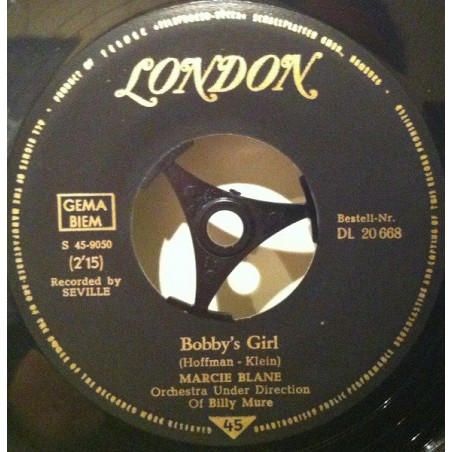 Blane ‎Marcie – Bobby's Girl|1962 London Records ‎– DL 20 668-Single