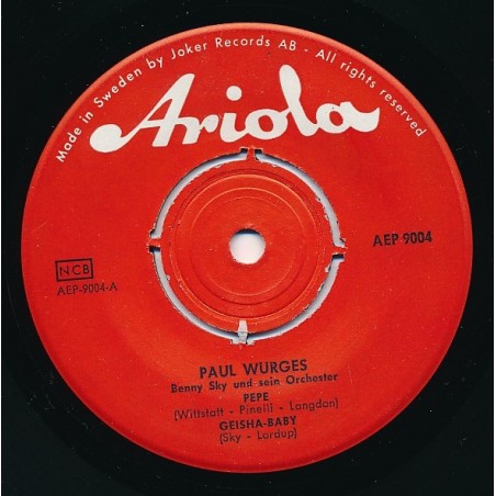 Paul Würges – Plays Pepe |1961 Ariola – AEP 9004-Single