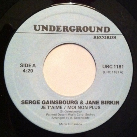 Serge Gainsbourg & Jane Birkin / Barry Darvell – Je T'aime Moi Non Plus ...