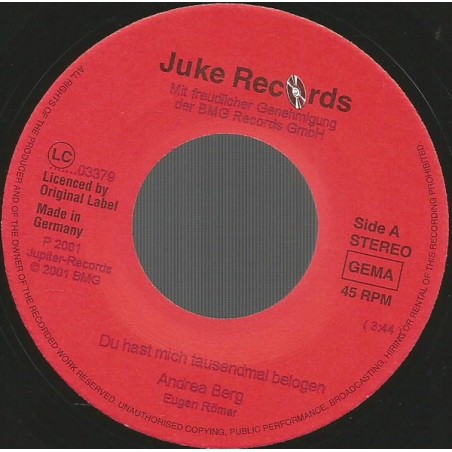 Andrea Berg – Du Hast Mich Tausendmal Belogen |2001 Juke Records – Juke ...
